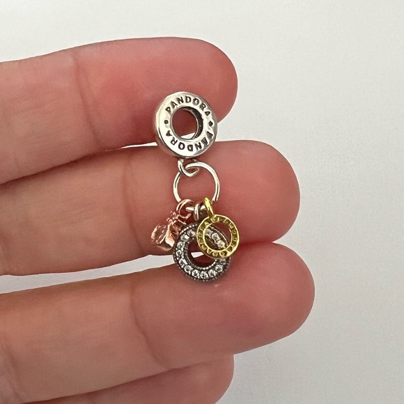 Pandora | Jewelry | Pandora Triple Monogram Logo Dangle Charm Rose ...